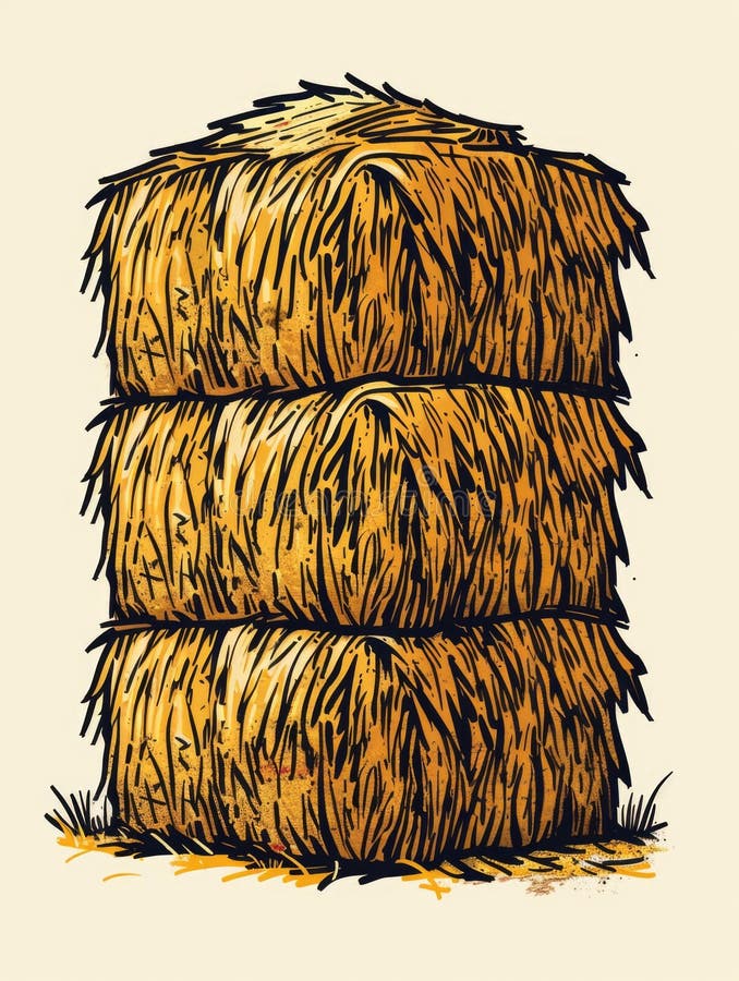 Stack of Hay in Field stock image. Image of field, rural - 372225453