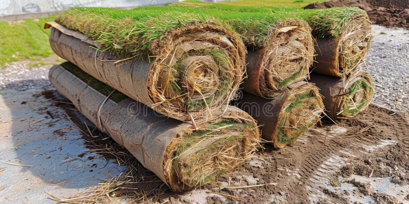 Hay Pile on Dirt Pile stock photo. Image of rural, growth - 313735008