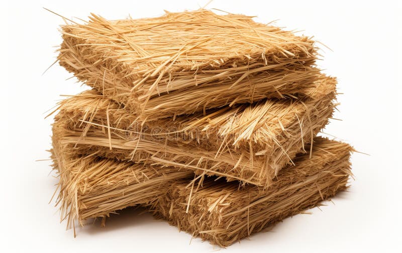 Stack of Hay on White Background. Generative by Ai Stock Illustration ...