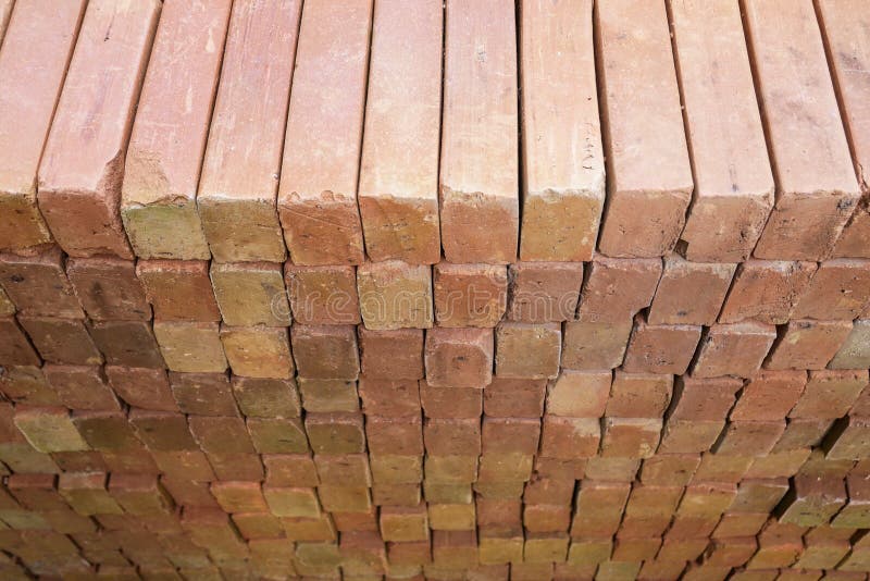 Stack and Heap of Red Bricks Background Stock Photo - Image of ...