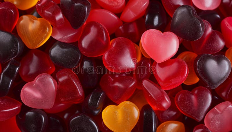 Stack of Heart Shaped Jelly Candies Background. AI Generated. Stock ...