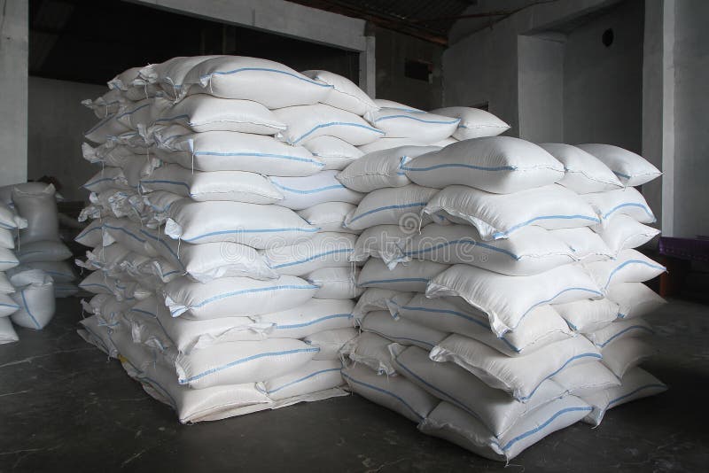 Stack hemp sacks of rice stock photo. Image of healthy - 263359922
