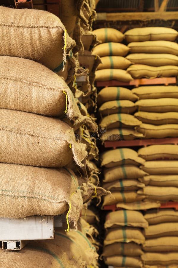 Stack hemp sacks of rice stock photo. Image of natural - 38968058