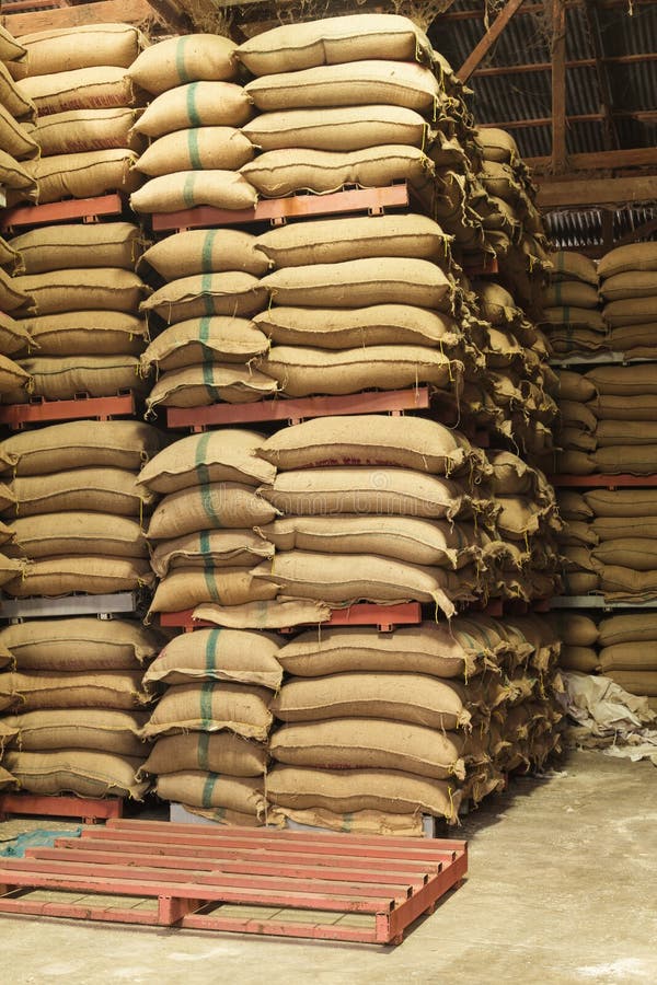 Stack hemp sacks of rice stock photo. Image of natural - 38968058