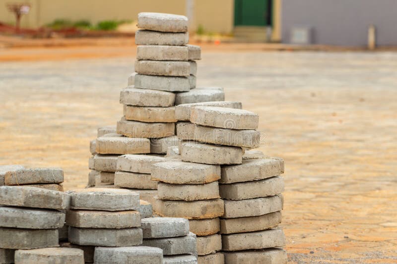 A Stack of Hexagonal Concrete Blocks. Stock Image - Image of ground ...