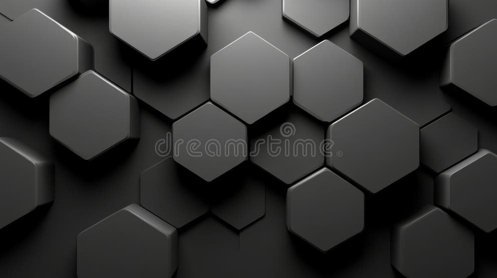 Stack of Hexagonal, 3D, Bricks To Create a Black Block Background ...