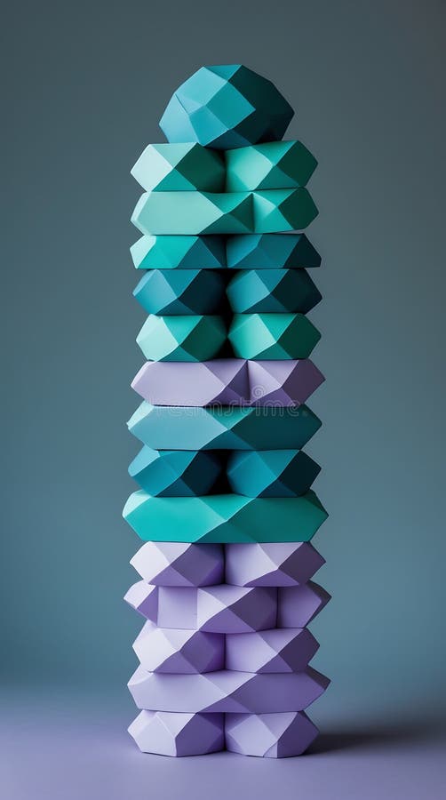 Stack of Hexagonal Shapes in Gradient Colors Arranged Vertically for ...