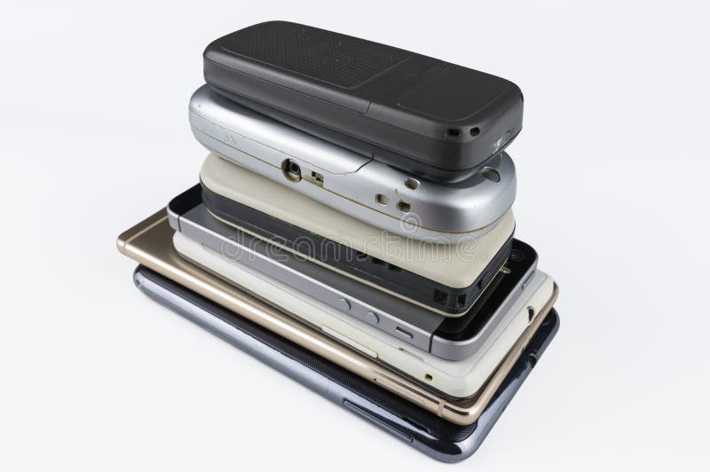 Stack of High-end Smartphones Stock Photo - Image of information ...