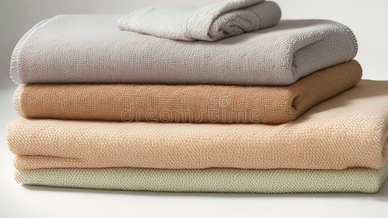 A Stack of High-quality Waffle-textured Kitchen Towels in Different ...