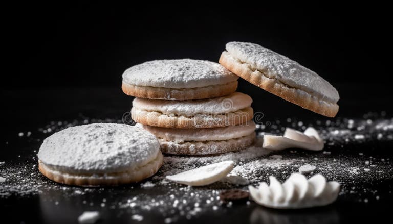 Stack of Homemade Chocolate Shortbread Cookies on Rustic Wooden Table ...