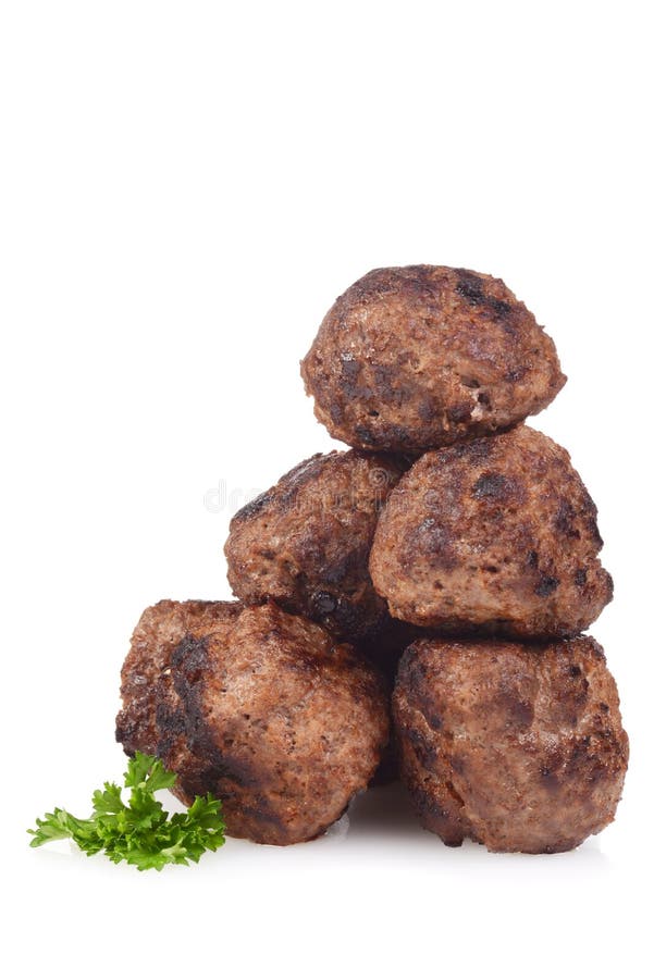 Stack of Homemade Cooked Meatballs on White Stock Photo - Image of food ...