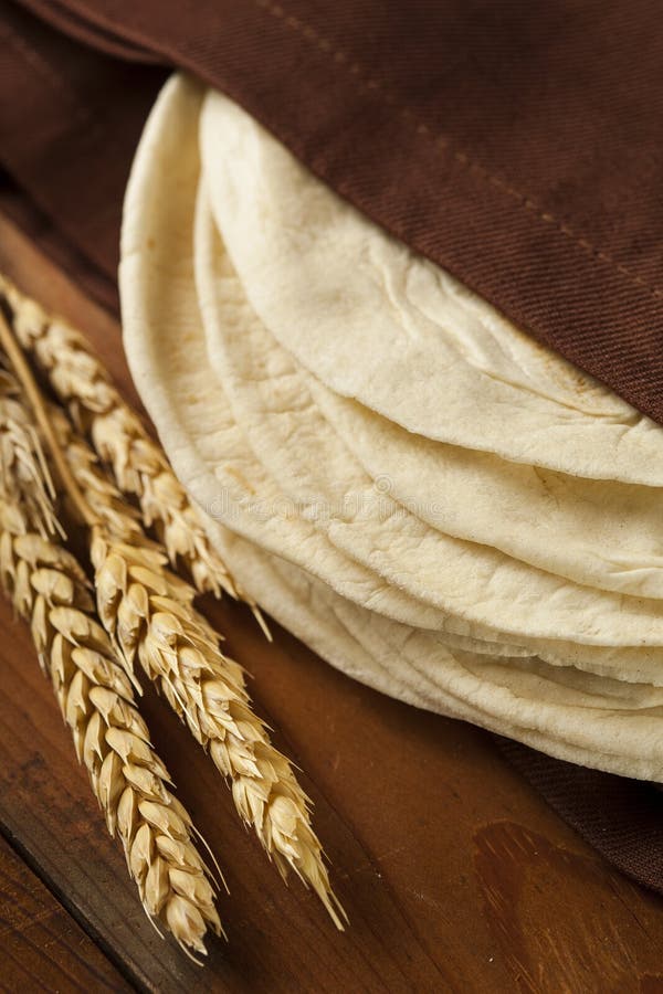 Stack of Homemade Flour Tortillas Stock Image - Image of fajita, flat ...