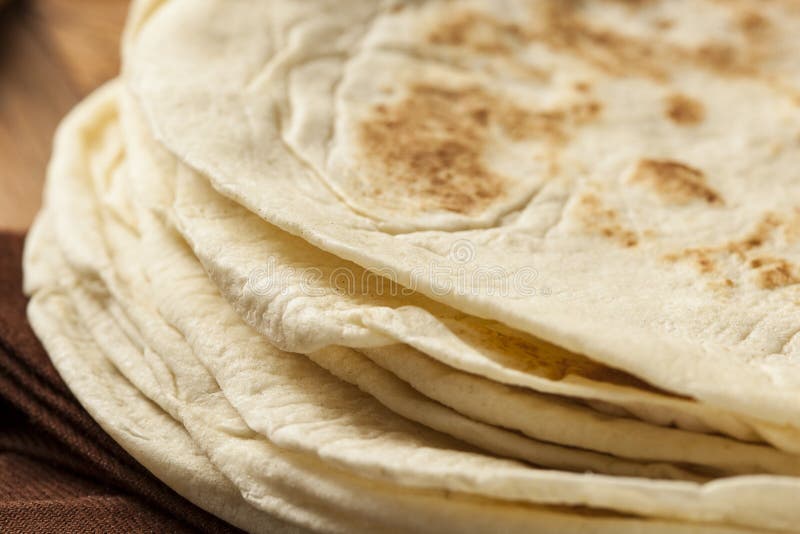 Stack of Homemade Flour Tortillas Stock Photo - Image of taco, dough ...