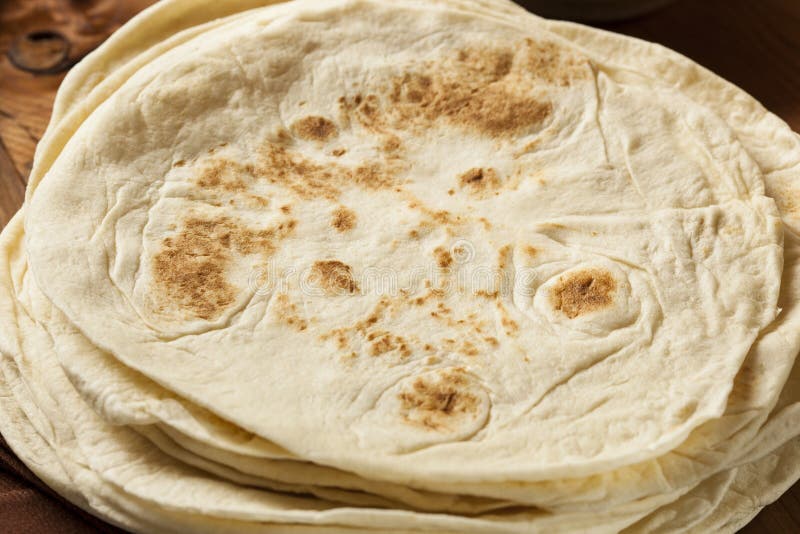 Stack of Homemade Flour Tortillas Stock Image - Image of food, white ...