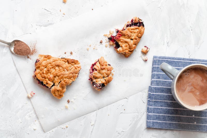 Stack of Homemade Pieces of Cake with Fresh Jam Stock Image - Image of ...