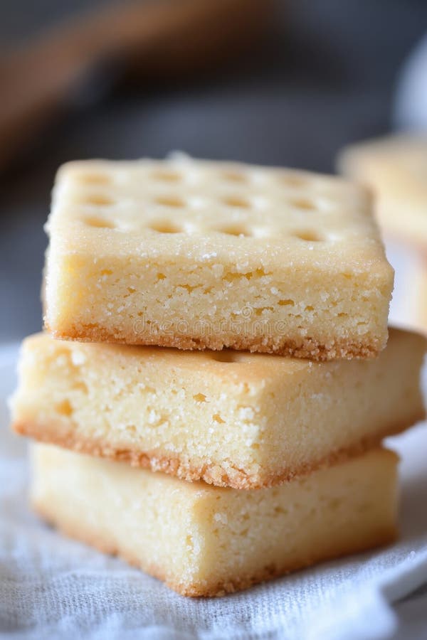 Stack of Homemade Shortbread Cookies with Buttery Texture for Holiday ...