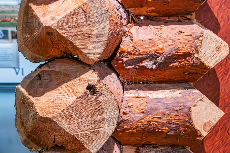 A Stack of Horizontal Rectangular Logs, Natural Wood Tones Light Brown ...