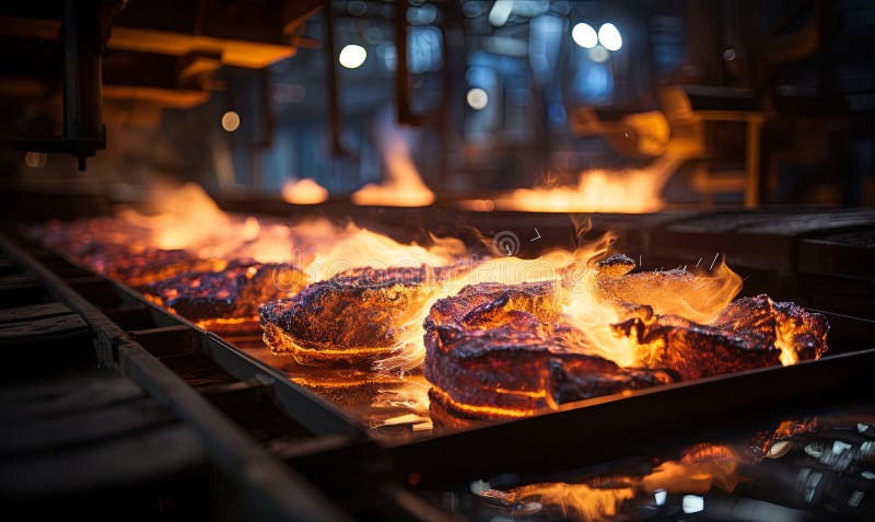 Stack of Hot Coal on Table stock image. Image of smoldering - 315085459