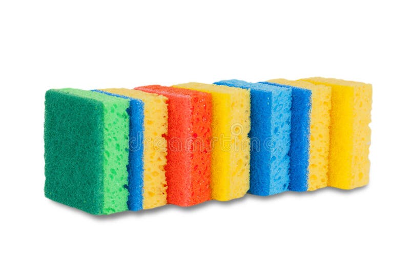 Stack of Household Cleaning Sponges for Cleaning Stock Photo - Image of ...