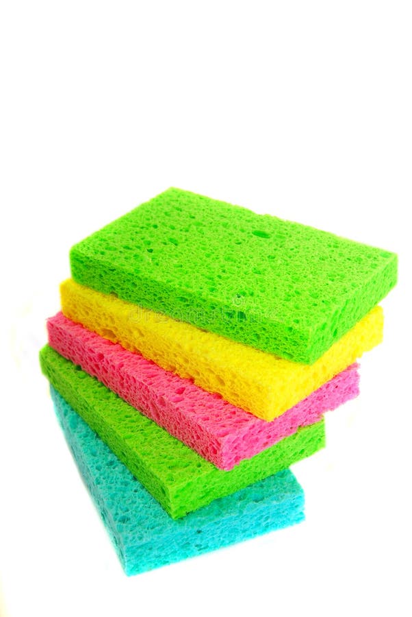Stack of household sponges stock image. Image of home - 9772873