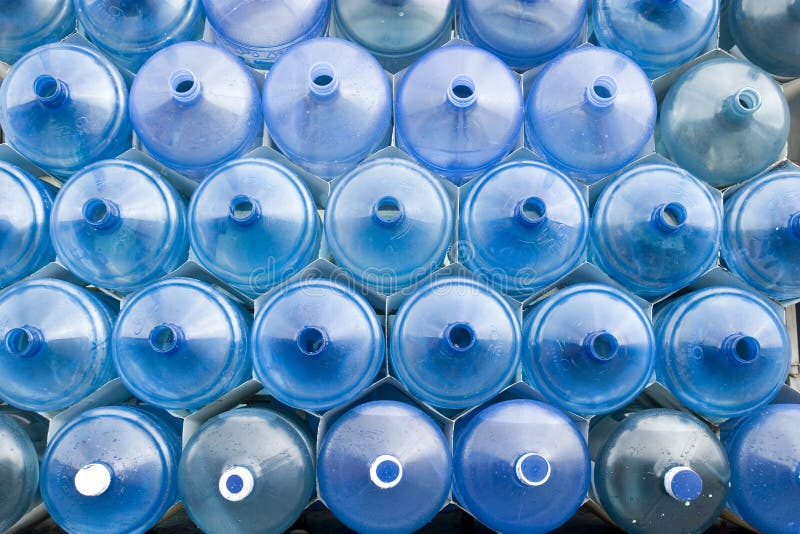 Stack of Huge Water Bottles. Stock Image - Image of lids, large: 3435313