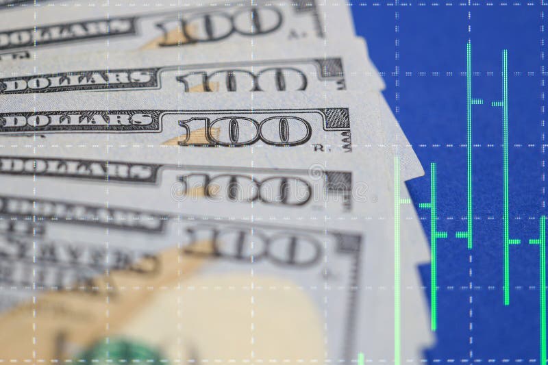 Stack of Hundred Dollar Bills with Financial Graph Overlay Stock Image ...