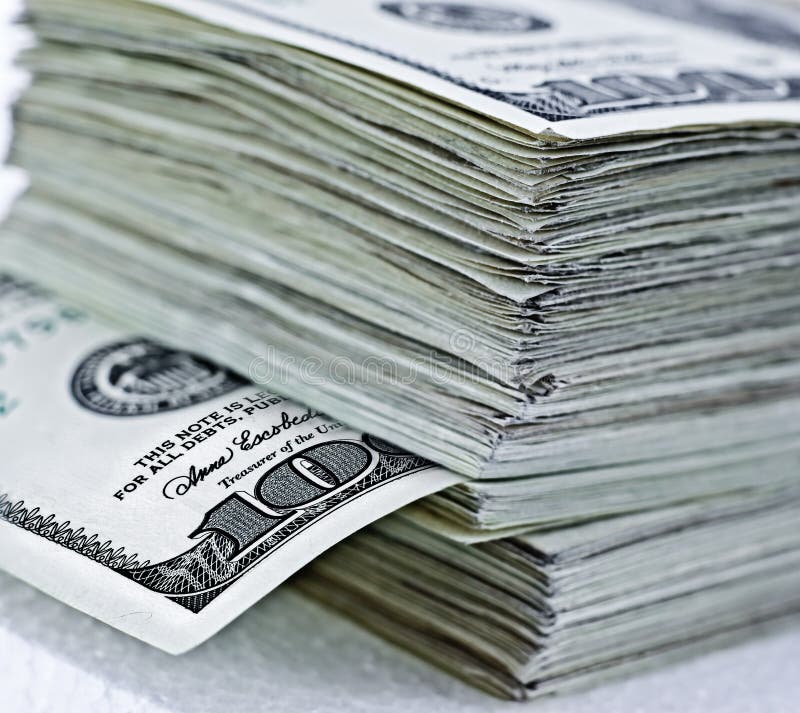 Stack of Hundred Dollar Bills Stock Photo - Image of green, dollar ...