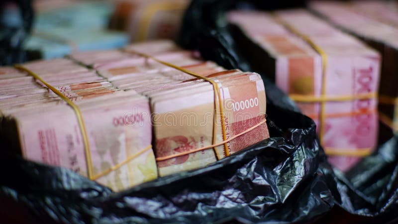 Rupiah paper stack stock image. Image of banknote, bill - 265659857