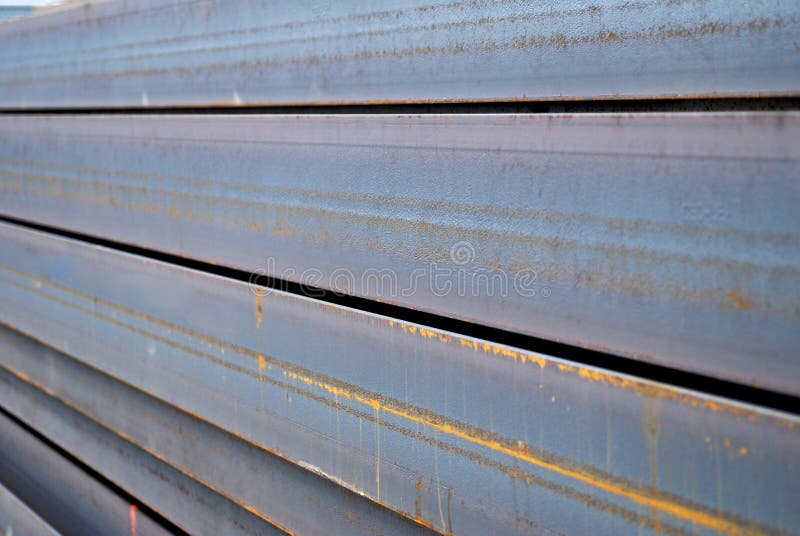Stack of I-beams close-up stock photo. Image of rust - 11021638