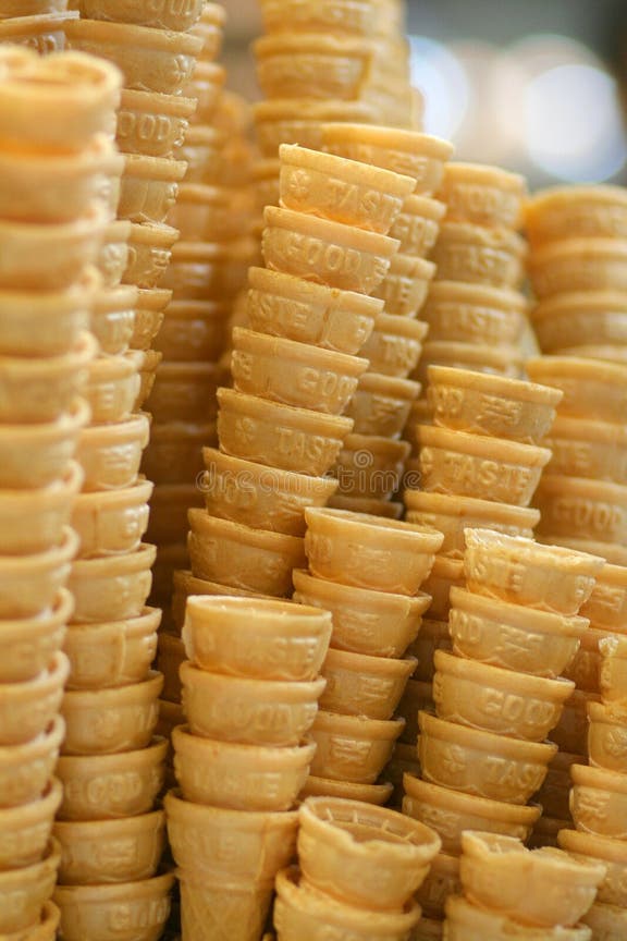 A stack of ice cream cones stock image. Image of waffle - 7102749