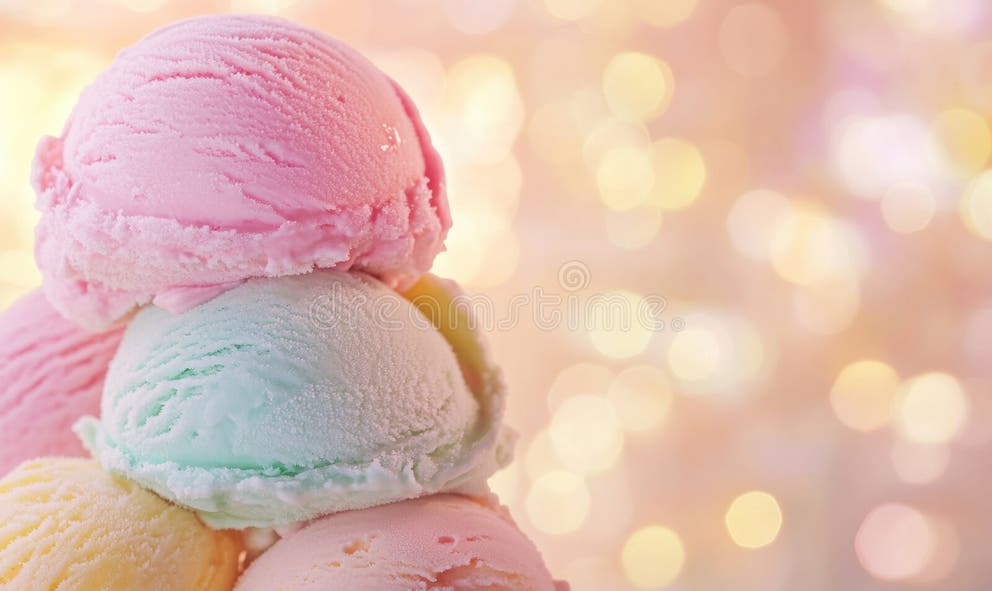 A Stack of Ice Cream Cones with Different Colors Stock Photo - Image of ...