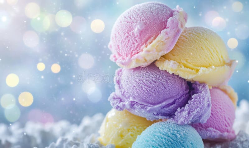 Stack Ice Cream Scoops Different Colors Stock Photos - Free & Royalty ...