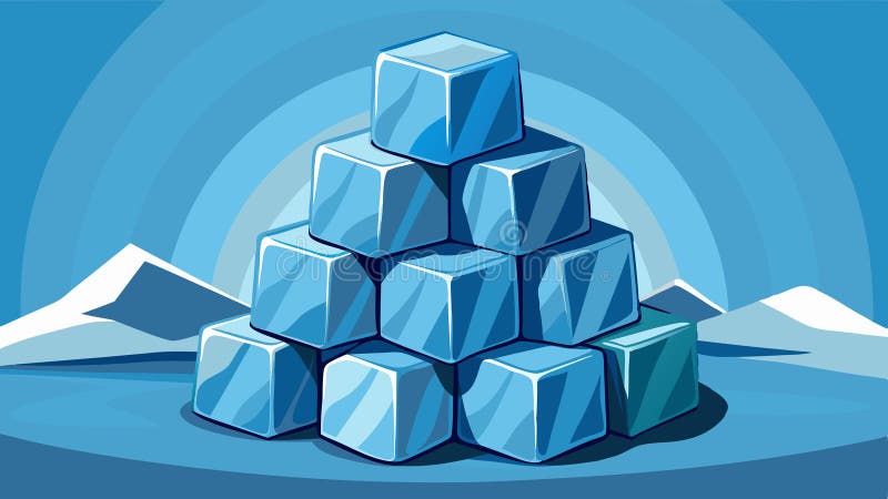 Stack of Ice Cubes stock illustration. Illustration of threedimensional ...
