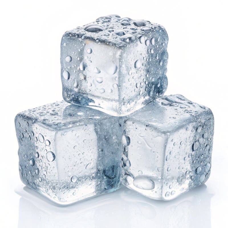 Ice Cubes Stacked Isolated on White Background Stock Illustration ...
