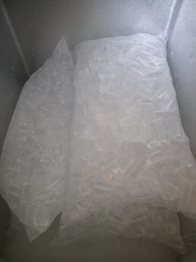 Stack of Ice Cubes in the Refrigerator Stock Photo - Image of stack ...