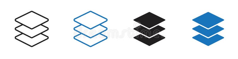 Stack Icon Vector Set Outline Stock Vector - Illustration of vector ...