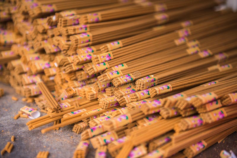 Stack of Incense Sticks in a Buddhist Temple. Stock Photo - Image of ...