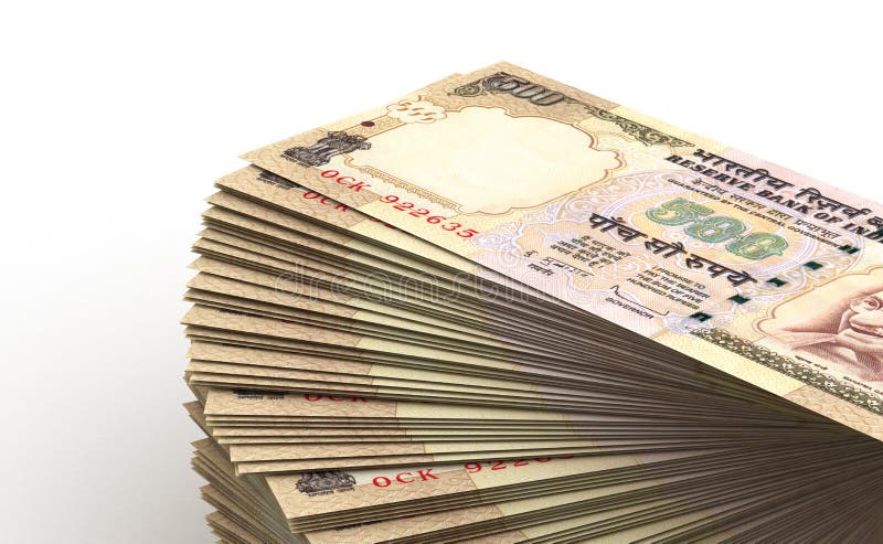 Stack of Indian Rupee stock illustration. Illustration of financial ...