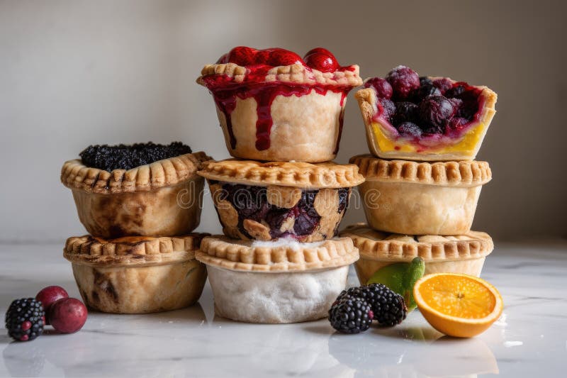 Stack of Individual Fruit Pies, with Each One Featuring a Different ...