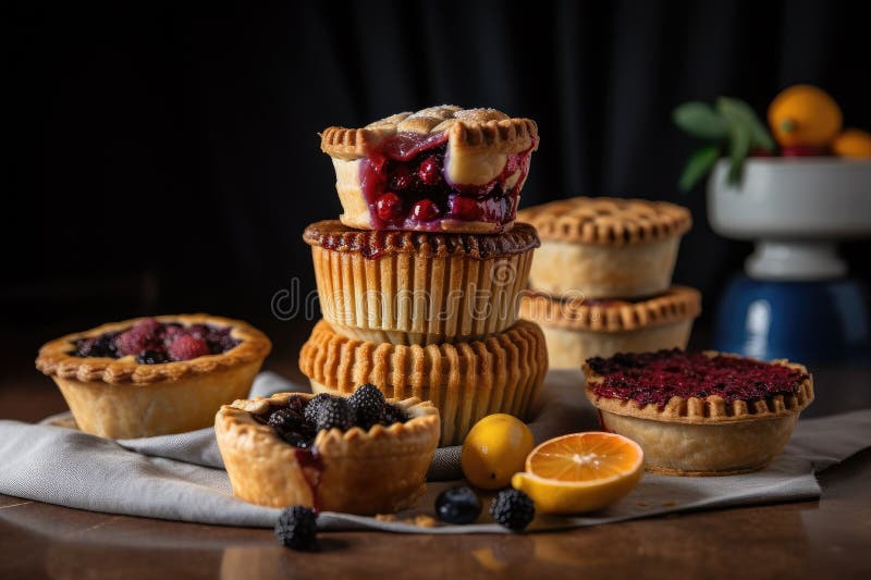 Stack of Individual Fruit Pies, with Each One Featuring a Different ...