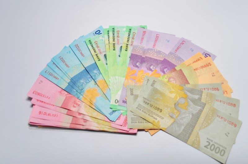Stack of Indonesia Rupiah Banknotes Isolated on White Background Stock ...