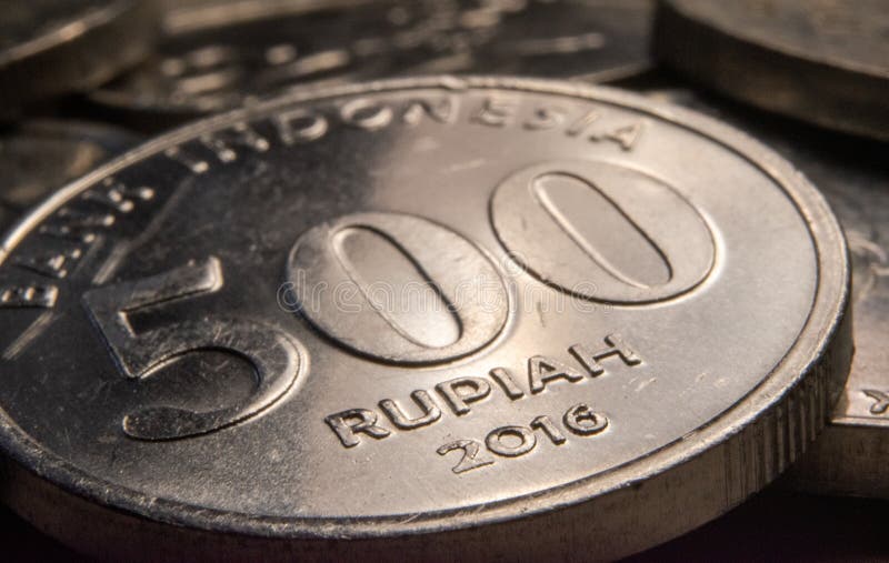 Stack of Indonesian 500 Rupiah Coins Closeup Stock Image - Image of ...