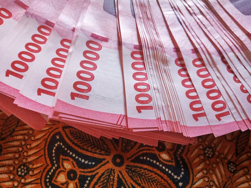 Stack of Indonesian Rupiah Currency Paper Money with Hundred Thousand ...