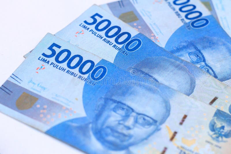 Stack of Indonesian Rupiah Notes with a Nominal Value of IDR 50,000. on ...