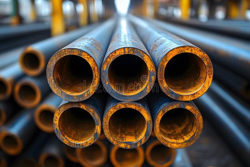 Industrial Metal Pipes Stack - Construction and Manufacturing ...