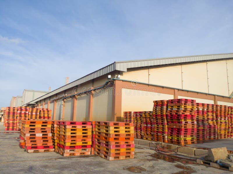 Stack of Industrial Plastic Pallets Stock Photo - Image of pallets ...