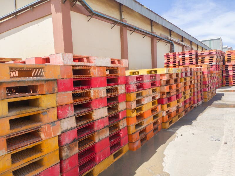 Stack of Industrial Plastic Pallets Editorial Photo - Image of pallet ...