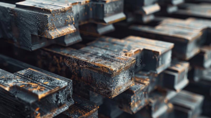 A Stack of Industrial Steel I Beams for Construction Essential ...
