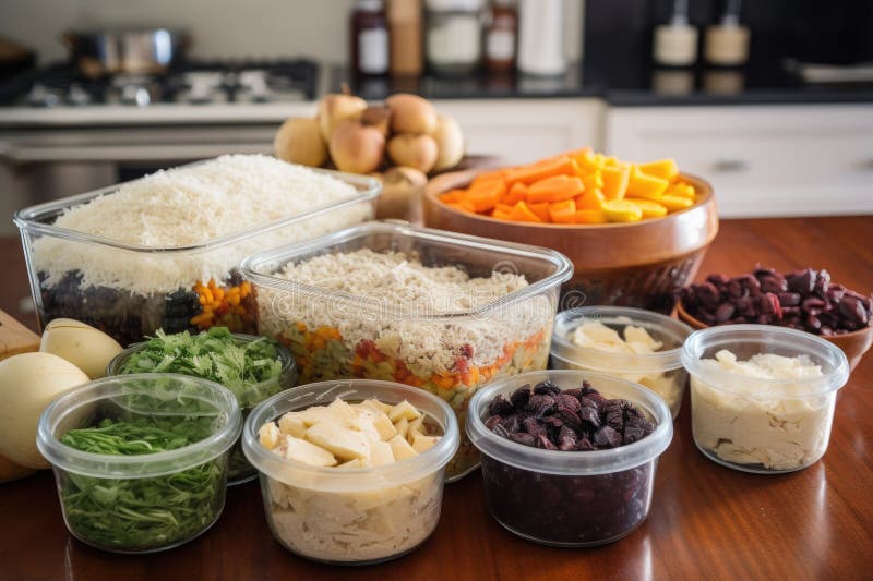 Stack of Ingredients, Each in Their Own Container, Ready To Be ...