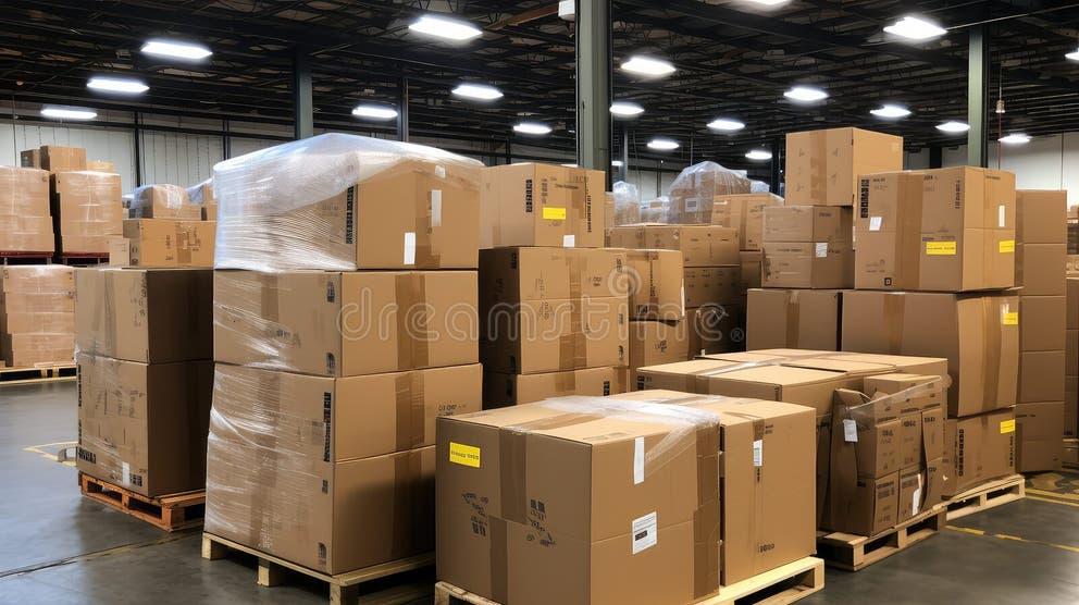 Stack inside cardboard box stock illustration. Illustration of ...